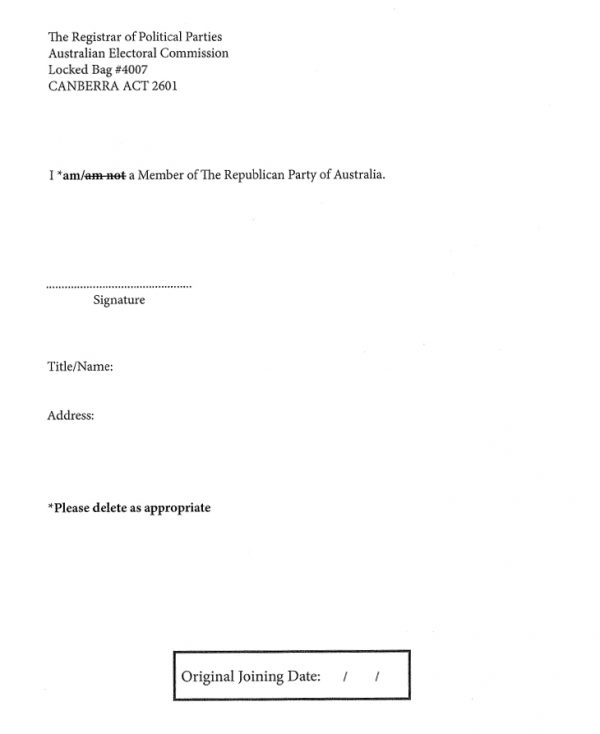 Join Us - The Republican Party of Australia